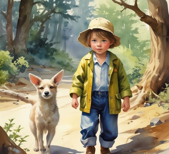 Children story book illustration watercolor by Merleallace | Fiverr