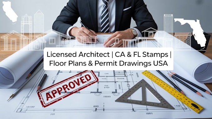 Draw, review stamp california and florida architectural drawings usa ...