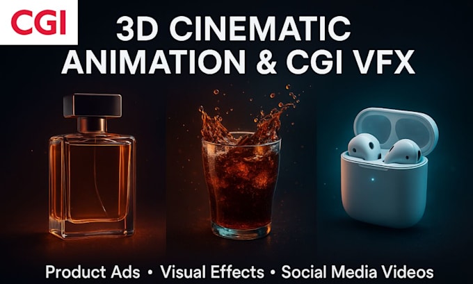 Do 3d cinematic animation product cgi vfx social media ads visual ...
