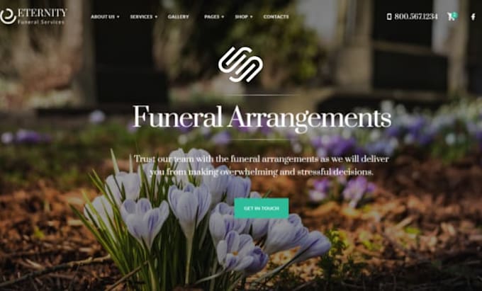 Build squarespace cemetery website burial funeral casket website ...