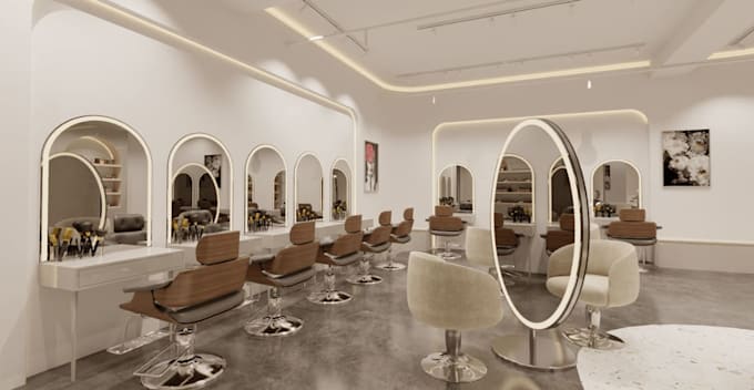 Revit 3d interior salon suite,4k spa render, hair wash,2d to 3d ...