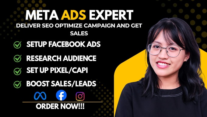 Do meta ads manager, facebook ads, instagram ads, fb business page ...
