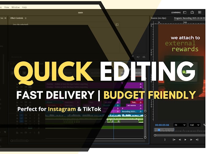 Quickly edit instagram reels by Seenstudio | Fiverr