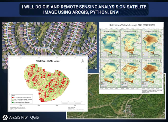 Do gis and remote sensing analysis on satellite image using arcgis, python, envi by Ashim_poudel ...