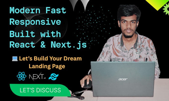 Design and develop a modern responsive landing page in reactjs or ...