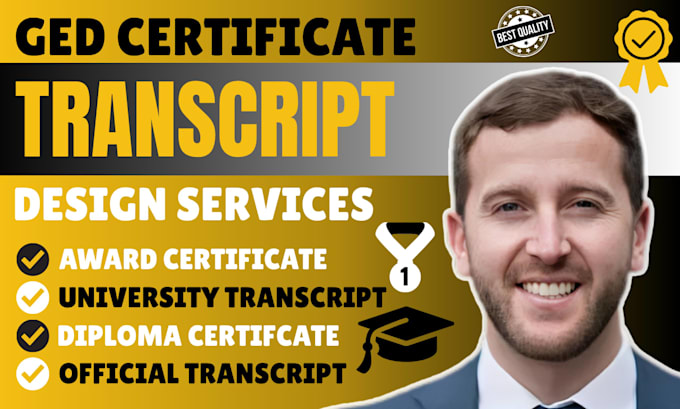 Design diploma and award certificate, high school, degree, ged certificate by Hford53 | Fiverr