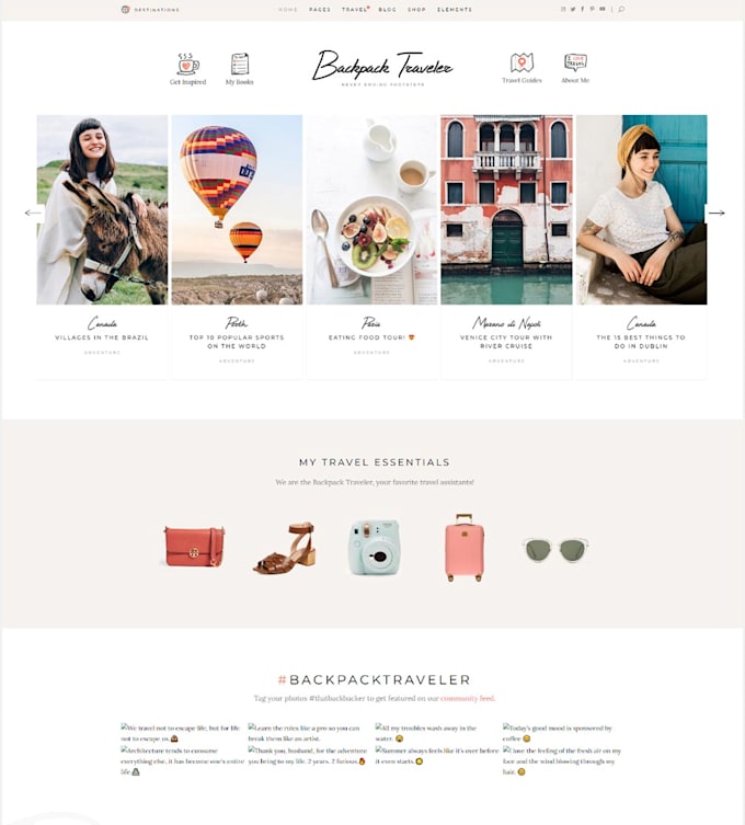 Create travelogue travel blog website design by Cleancutdesign5 | Fiverr