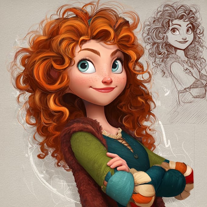 Draw disney style cartoon portrait based on your picture by Roseoper ...