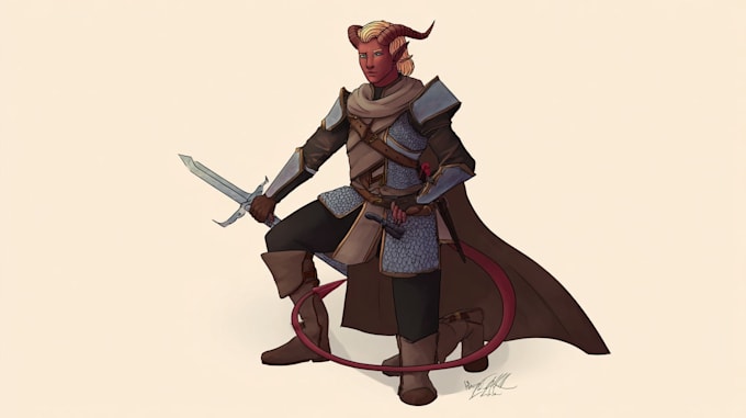 Draw a detailed dnd character portrait in fantasy style by Adam ...
