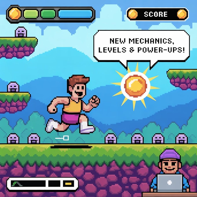 Develop and implement new mechanics, levels, or power ups in your ...