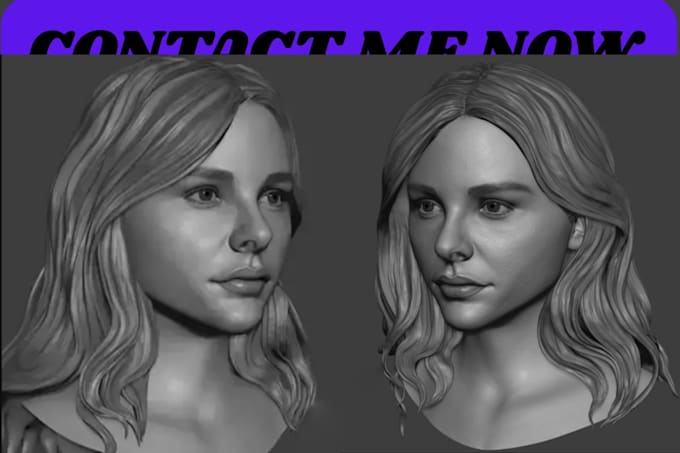Sculpt realistic 3d head bust, 3d status, 3d portrait for 3d stl, 3d ...