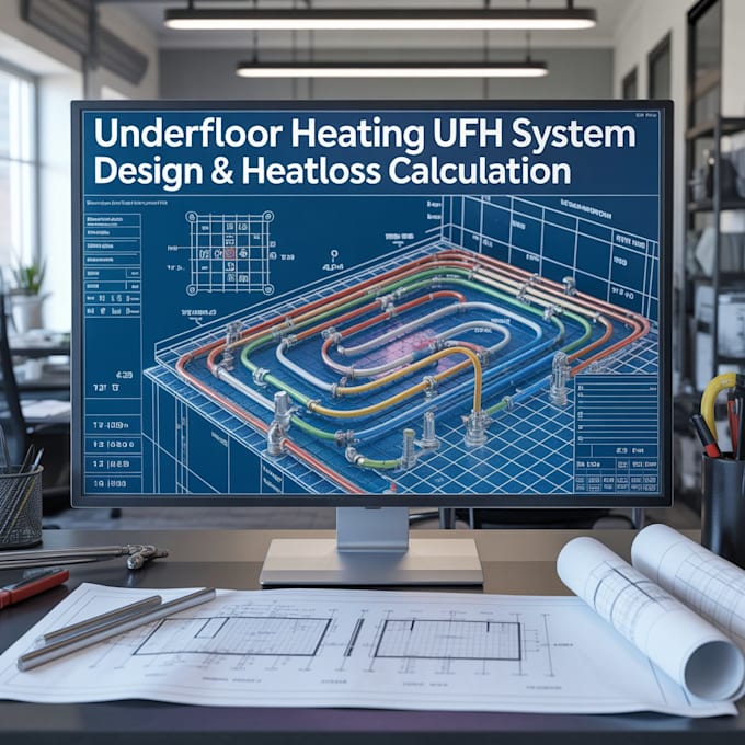Design underfloor heating ufh system with heatloss and manifold layout ...