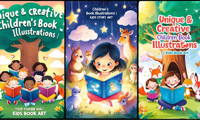 Design unique creative children book illustrations with engaging kids ...