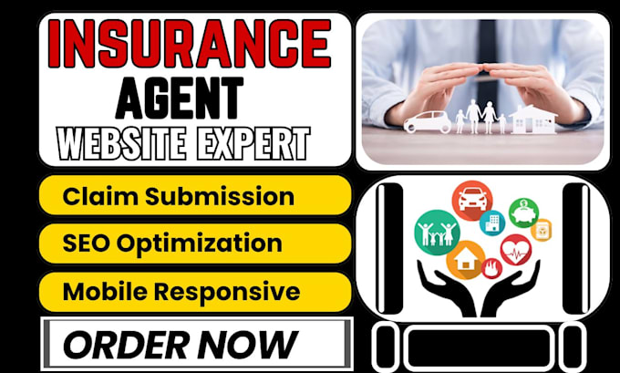 Design insurance agent website auto home health quote forms claim help ...