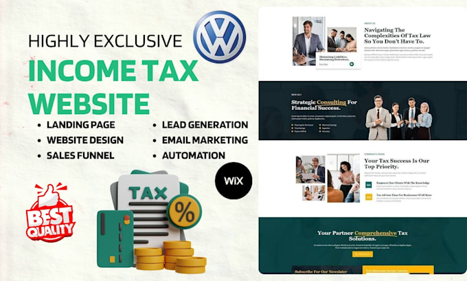 Build income tax website tax landing page tax leads business financial ...