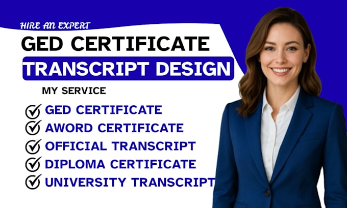Design realistic diploma, transcript, and ged certificates for school ...