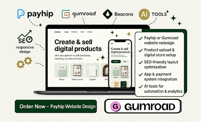 Design payhip website redesign payhip store payhip products grumroad ...