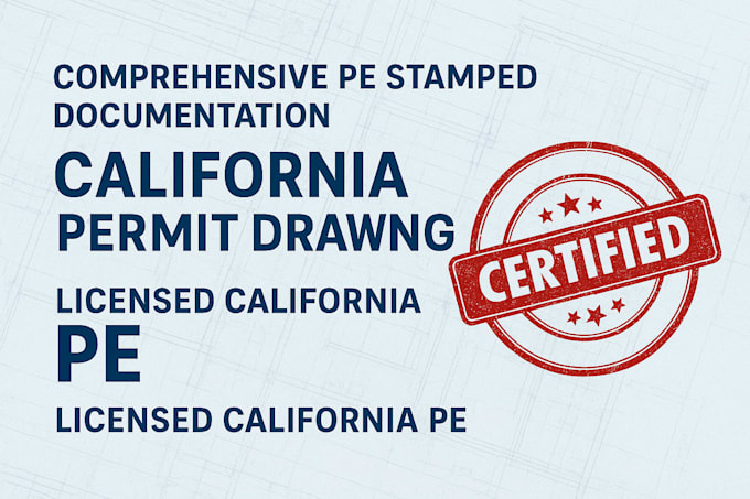 Prepare comprehensive pe stamped permit documentation, drawings for ...
