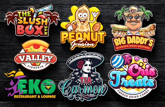 Design food truck restaurant bakery coffee shop bbq cafe and food logo ...