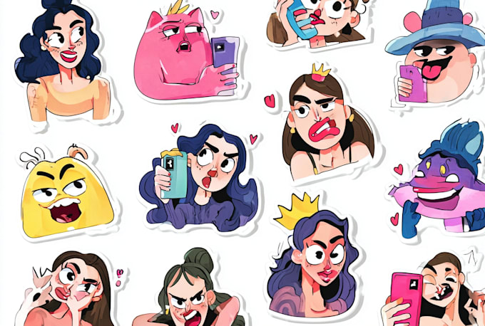 Design digital stickers, emoji for viber and telegram by Daxtonolis ...