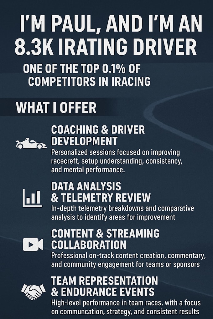 Be your sim racing coach for iracing and lemans ultimate by Paul ...