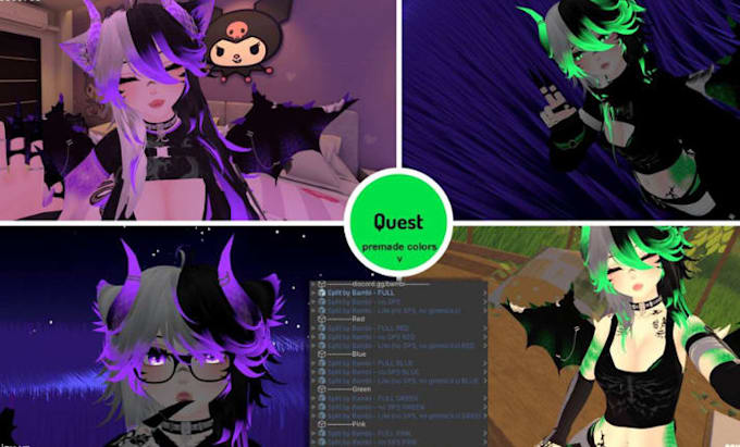 Edit, upload, optimize vrchat avatar, retexture, toggles, nsfw, pc ...