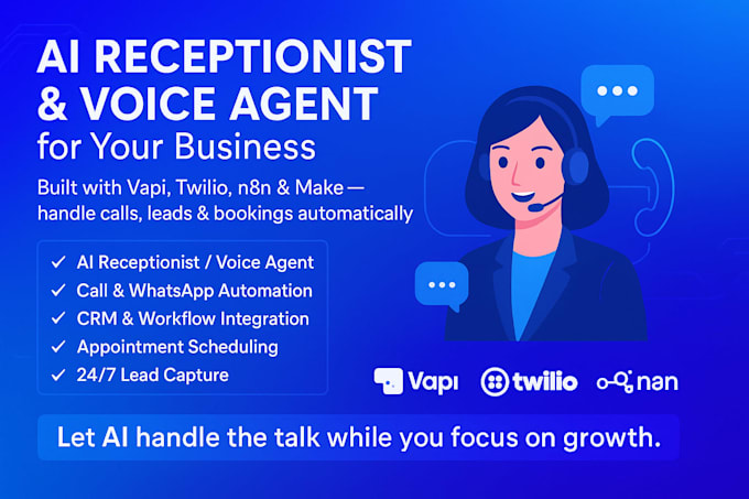 Build ai receptionist, voice agent, retail ai using vapi, twilio, n8n ...