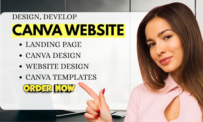 Build, create, canva website template design landing page canva website ...