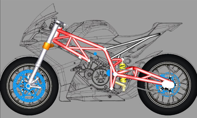 Create automotive 3d vehicle chassis,3d mechanical parts,3d motorcycle ...