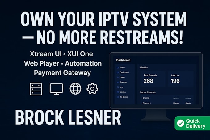 Develop iptv server and web player with xtream ui and automatic payment ...