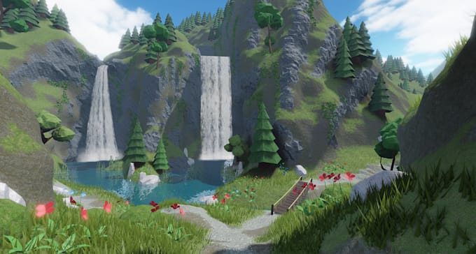 Make full game roblox map building environment terrain map in roblox ...