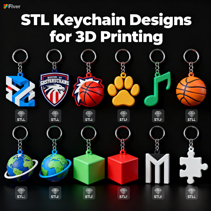 Design custom 3d keychain, logo keychain, name tag stl for 3d printing ...