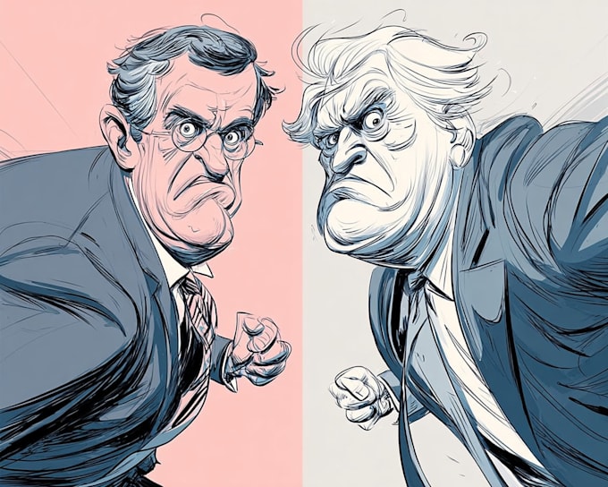 Draw sharp and political cartoons with humor by Williammour | Fiverr
