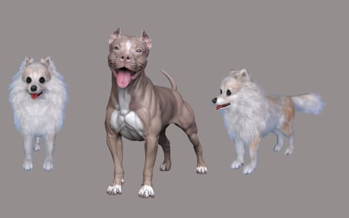 Create realistic 3d dog model pet animal model 3d printing zbrush by ...