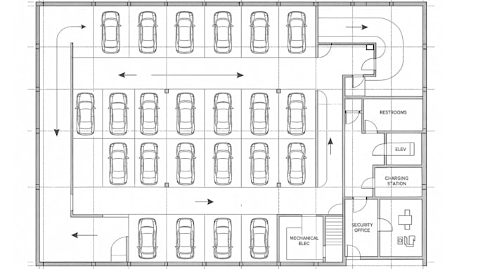 Do parking lot design, driveway site plan parking area with 3d ...