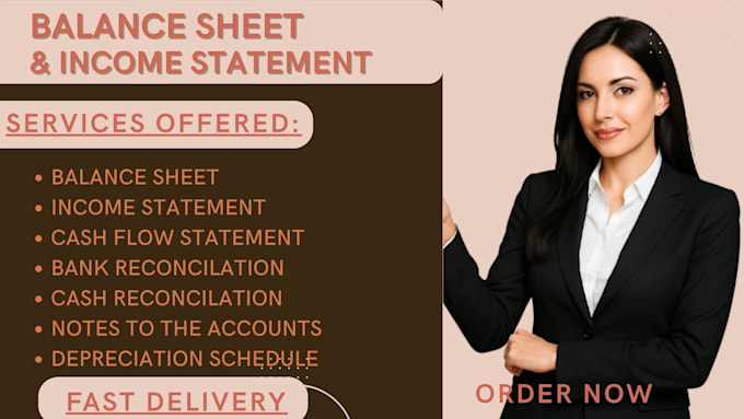 Balance sheet and income statement by Diane_roy3 | Fiverr