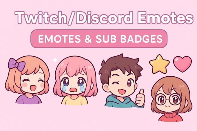 Create adorable chibi twitch, discord emotes, sub badges, and streamer ...
