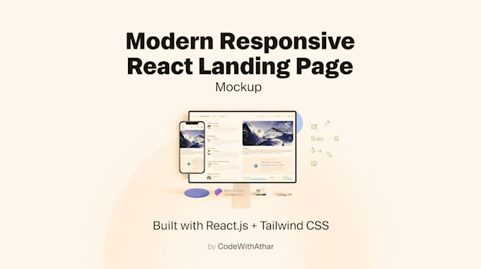 Create a responsive react landing page by Codewithathar | Fiverr
