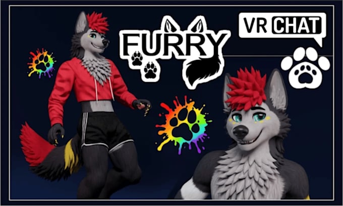Create vrchat avatar furry avatar, fursona art, vrc furry vrc avatar ...