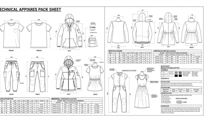 Design clothing tech packs, sewing tech packs and factory ready tech ...