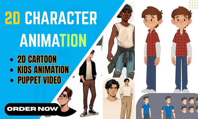 Create 2d cartoon 2d character animation 2d kids 2d puppet video ...