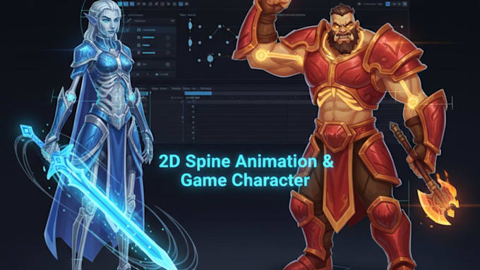 Spine animation,2d spine animation for game characters using spine pro ...