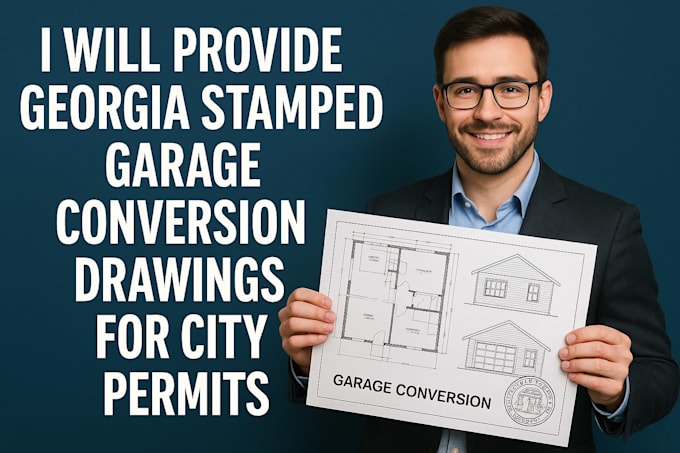 Provide georgia stamped garage conversion drawings for permits by Bradleykathy1 | Fiverr