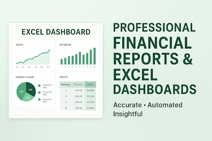 Create financial reports, excel dashboards, and data analysis by ...