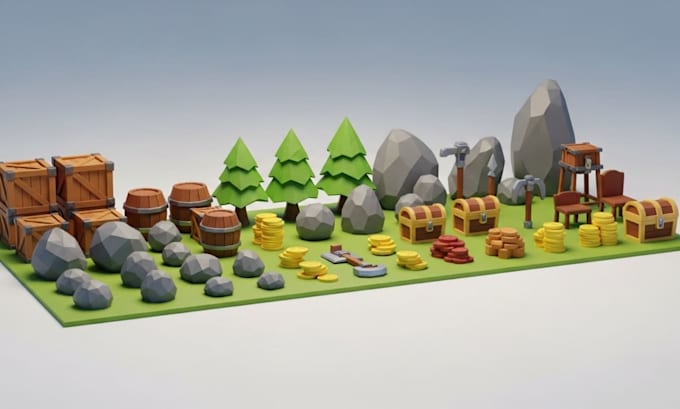 Create optimized low poly 3d game assets and props for your game ...
