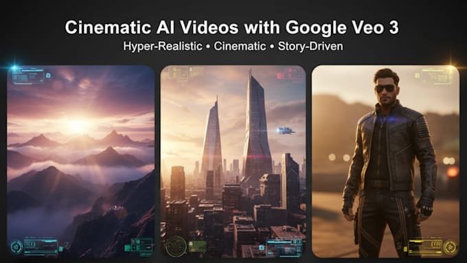 Create realistic cinematic ai videos using google veo 3 by Vision__crafts | Fiverr