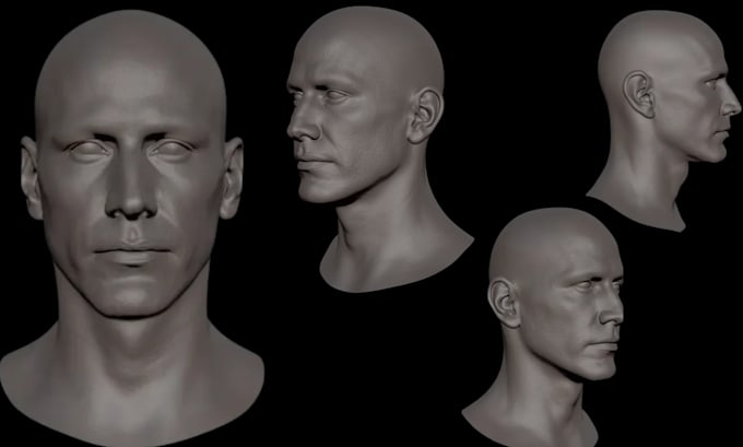 Sculpt printable 3d head portrait 3d bust realistic face convert 2d to ...
