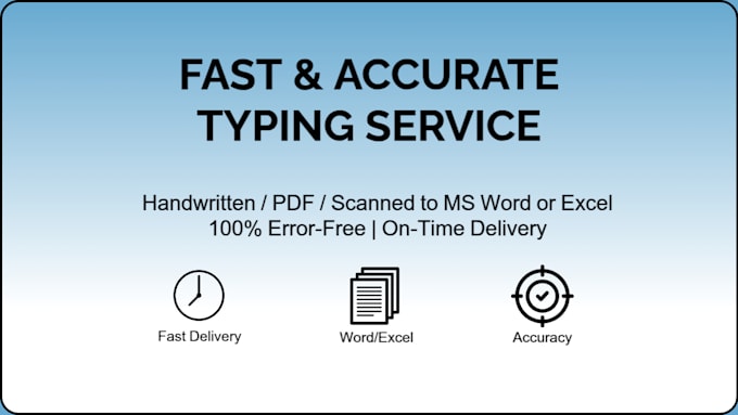 Do accurate typing, data entry, and file conversion by Farman_sudaim ...