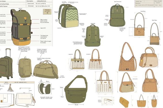 Design bag tech pack, tote bag, duffle bag , back pack design and ...
