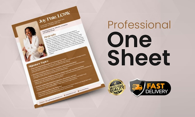 Design your speaker, artist, or author media one sheet by Yasirshob | Fiverr